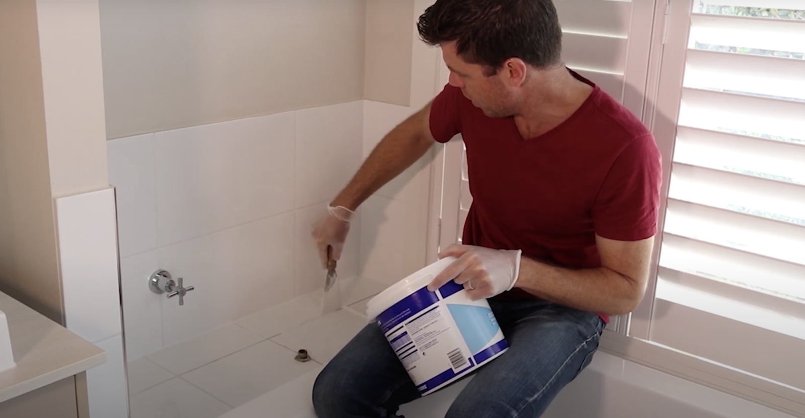 How to Grout Bathroom Refresh - DIY TIPS - Naomi Findlay